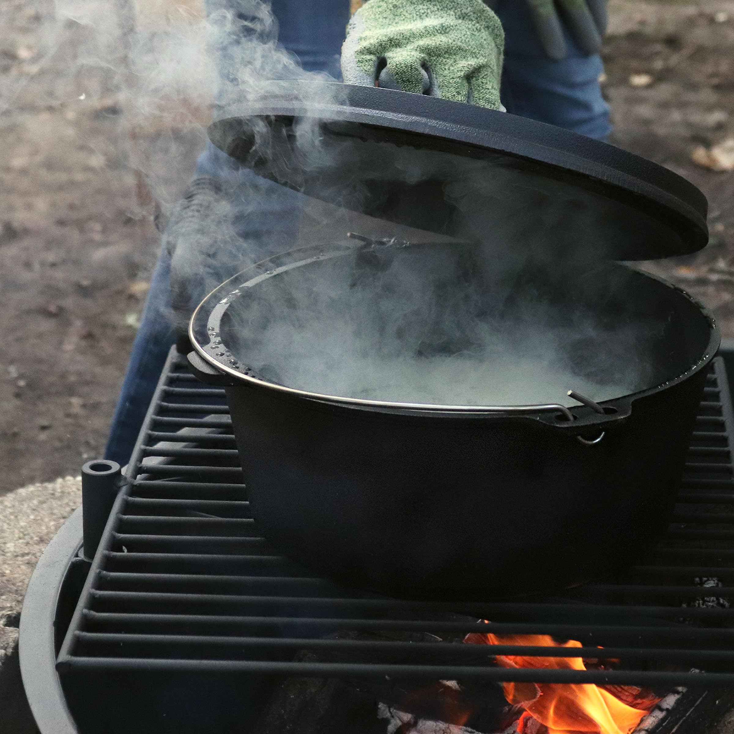 Sunnydaze 8-Quart Pre-Seasoned Cast Iron Deep Black Dutch Oven Pot with Lid and Handle - Camp Chili, Stew, and Soup Pot