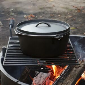 Sunnydaze 8-Quart Pre-Seasoned Cast Iron Deep Black Dutch Oven Pot with Lid and Handle - Camp Chili, Stew, and Soup Pot