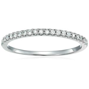 vir jewels 1/6 cttw micro pave diamond wedding band for women in 10k white gold prong set, size 5