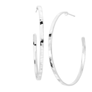 silpada hammered .925 sterling silver hoop earrings for women, jewelry gift idea, circle up'