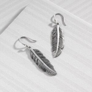 Silpada 'Etched Feather' Drop Earrings in Sterling Silver