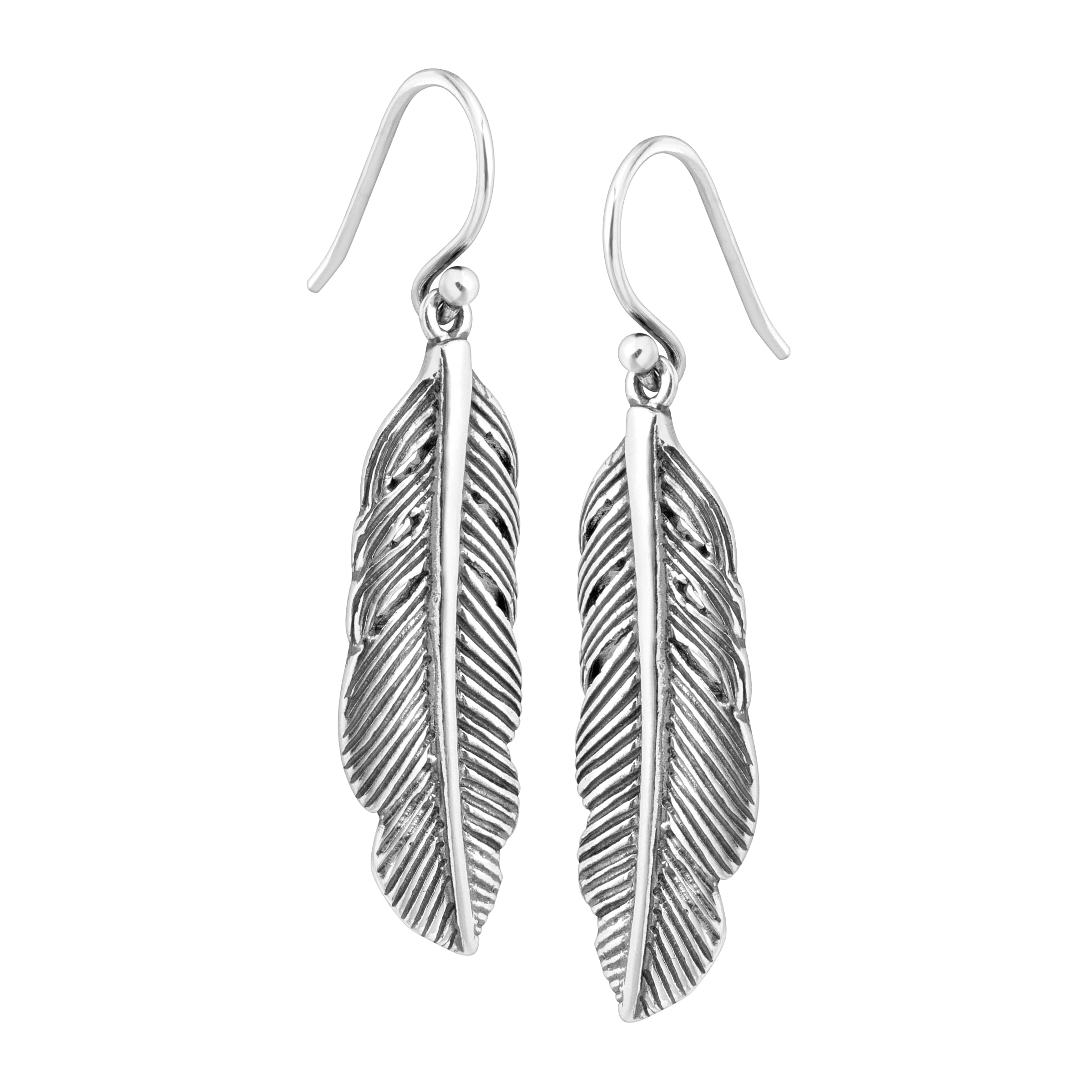 Silpada 'Etched Feather' Drop Earrings in Sterling Silver