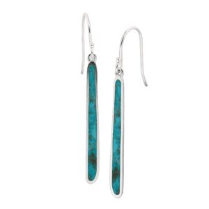 silpada 'turquoise drop' compressed turquoise drop earrings in sterling silver