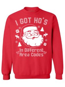 awkwardstyles i got hos in different area codes sweater ugly christmas crewneck l red