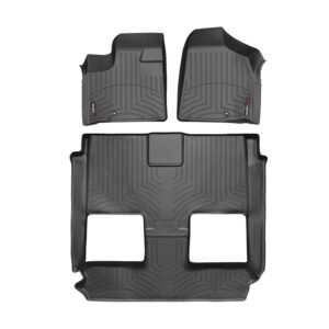 WeatherTech Custom Fit FloorLiners for Grand Caravan, Town & Country Van - Full Set (444211-441414), Black