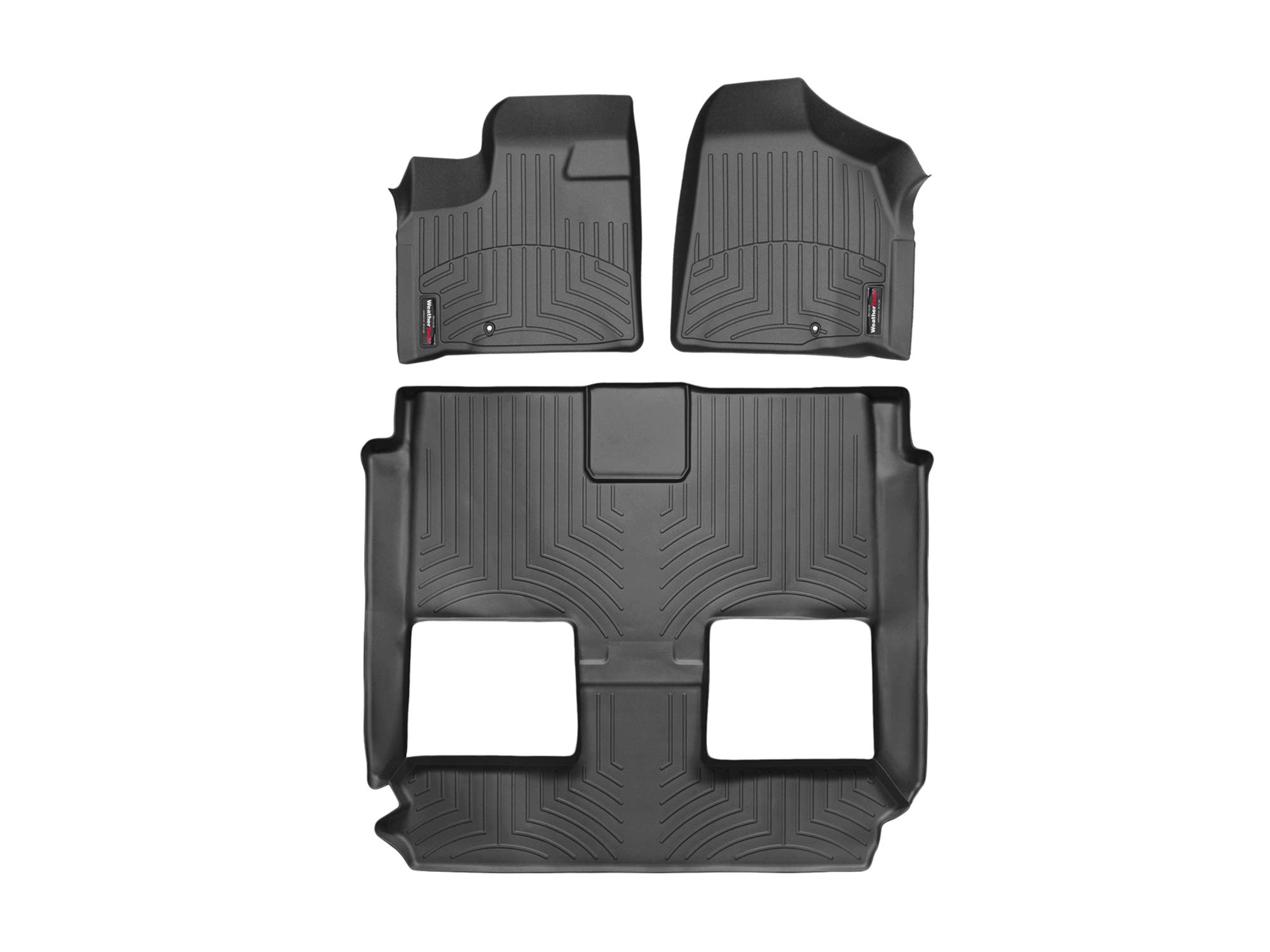 WeatherTech Custom Fit FloorLiners for Grand Caravan, Town & Country Van - Full Set (444211-441414), Black