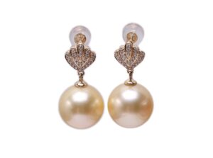 jyx pearl classic 14k gold earrings aaa quality genuine 11mm round golden south sea cultured pearl drop earrings for women