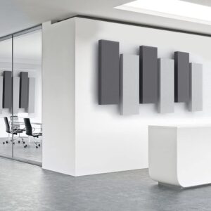 acoustimac dmd stagger acoustic panel design pack: 6 pcs 6)3'x1'x2" 3-gray & 3-charcoal