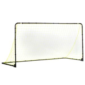 franklin sports premier steel soccer goal - folding backyard soccer goal with all weather net - kids backyard soccer net - easy assembly - 12'x6' - black