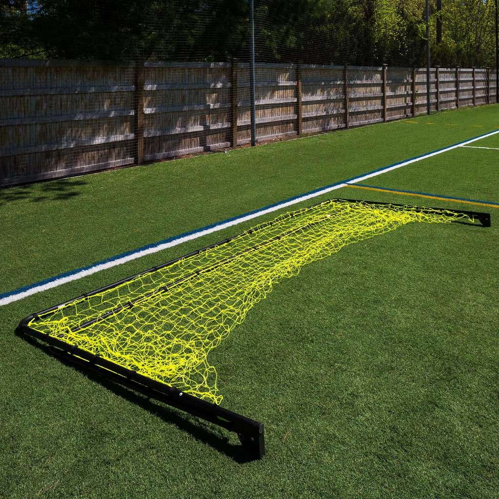 Franklin Sports Premier Steel Soccer Goal - Folding Backyard Soccer Goal with All Weather Net - Kids Backyard Soccer Net - Easy Assembly - 12'x6' - Black