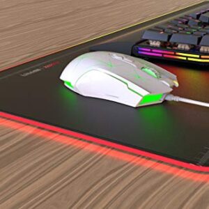 FIRSTBLOOD ONLY GAME. AJ52 Watcher RGB Gaming Mouse, Programmable 7 Buttons, Ergonomic LED Backlit USB Gamer Mice Computer Laptop PC, for Windows Mac Linux OS, Star White