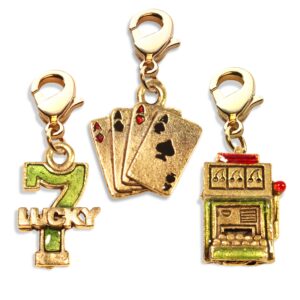 whimsical gifts casino charm 3pk bundle (gold)