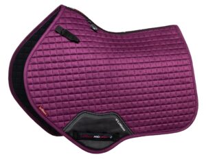 lemieux close contact suede square saddle pad - english saddle pads for horses - equestrian riding equipment and accessories (plum - large)