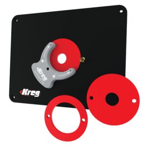 kreg prs4036 precision router table insert plate with level-loc rings, compatible with porter-cable & bosch