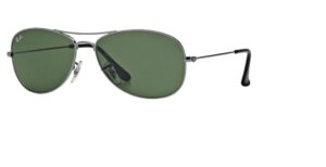 ray ban rb3362 cockpit 004 56m gunmetal/crystal green sunglasses for men for women