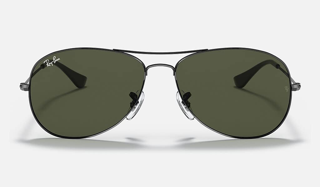 Ray Ban RB3362 COCKPIT 004 56M Gunmetal/Crystal Green Sunglasses For Men For Women