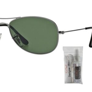 Ray Ban RB3362 COCKPIT 004 56M Gunmetal/Crystal Green Sunglasses For Men For Women