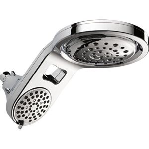 delta faucet hydrorain 5-spray touch-clean 2-in-1 rain shower head, chrome 58580-pk