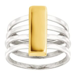 silpada 'agility' ring in sterling silver and brass, size 10, size 10