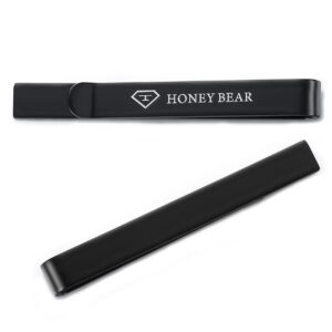 honey bear mens tie clip bar normal size steel for business wedding gift 5.4cm black