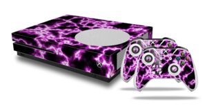 wraptorskinz decal vinyl skin wrap compatible with xbox one s console and controllers - electrify hot pink