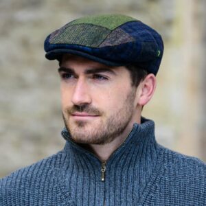 Mucros Weavers Irish Trinity Patch Cap, Irish Hat for Men, Wool Newsboy Cap, Flat Wool Hat(Large,Patch Original)