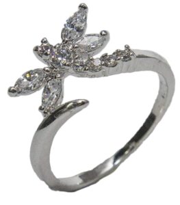 rs covenant women's rhodium plated dress ring dragonfly wrap around cz 002 (7)