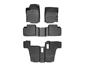 weathertech custom fit floorliners for mercedes amg gl 63, gl 63 amg, gl-class, gls-class, amg gls 63 - full set (44401-1-2-3), black