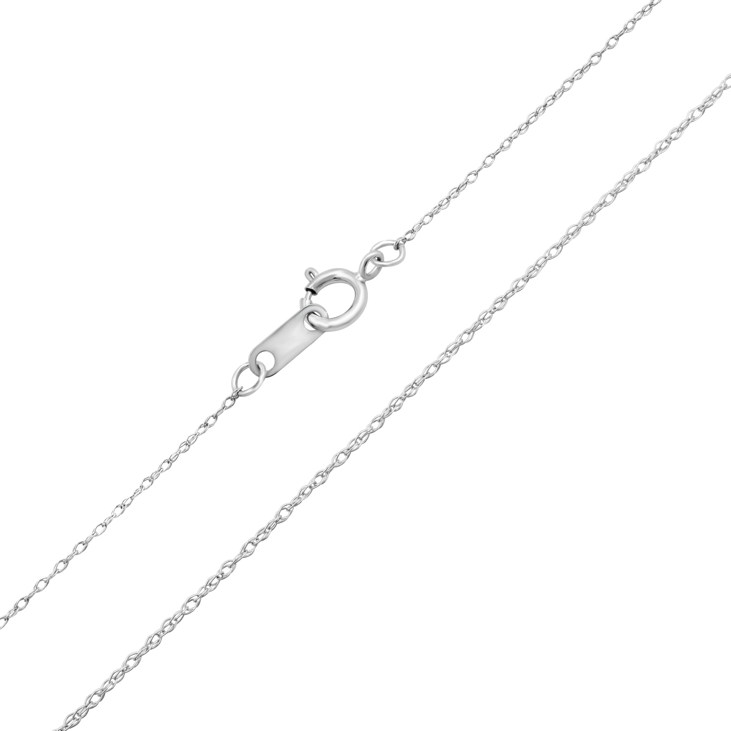 GILDED 10K White Gold 1/10 cttw Natural Round-Cut Diamond (I-J Color, I2-I3 Clarity) Moon and Star Pendant 18"