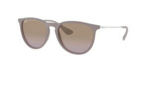 ray-ban rb4171 erika round sunglasses for women (dark rubber sand/brown, 54)+ bundle with designer iwear eyewear kit