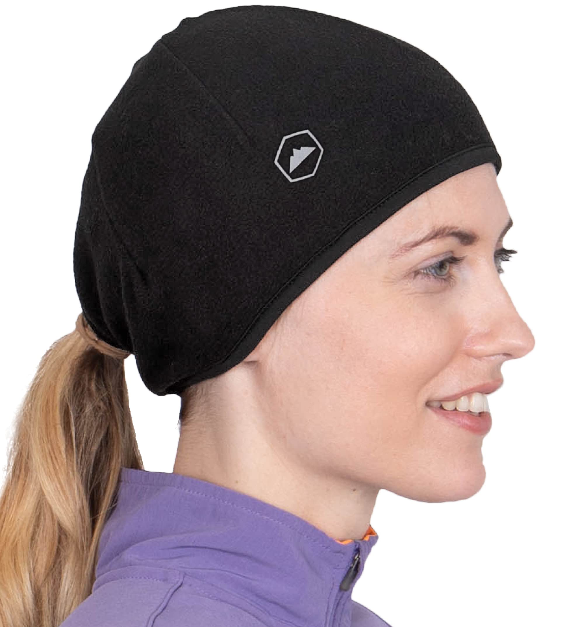 Tough Headwear Women's Running Beanie with Ponytail,Ponytail Beanie Hat,Skull Cap Winter Hat for Women with Hole for Ponytail