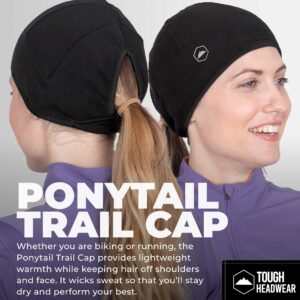 Tough Headwear Women's Running Beanie with Ponytail,Ponytail Beanie Hat,Skull Cap Winter Hat for Women with Hole for Ponytail