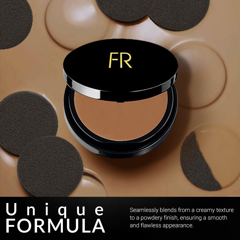 Cream To Powder Foundation by Flori Roberts, Full Coverage for Women of Color or Deeper Skin Tones, Long Lasting Makeup, Matte Finish, Covers Uneven Complexion and Hides Imperfections, 0.30 oz