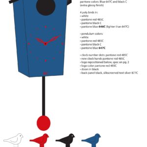 KOOKOO BirdHouse Blue, modern design cuckoo clock with 12 natural bird voices or cuckoo call