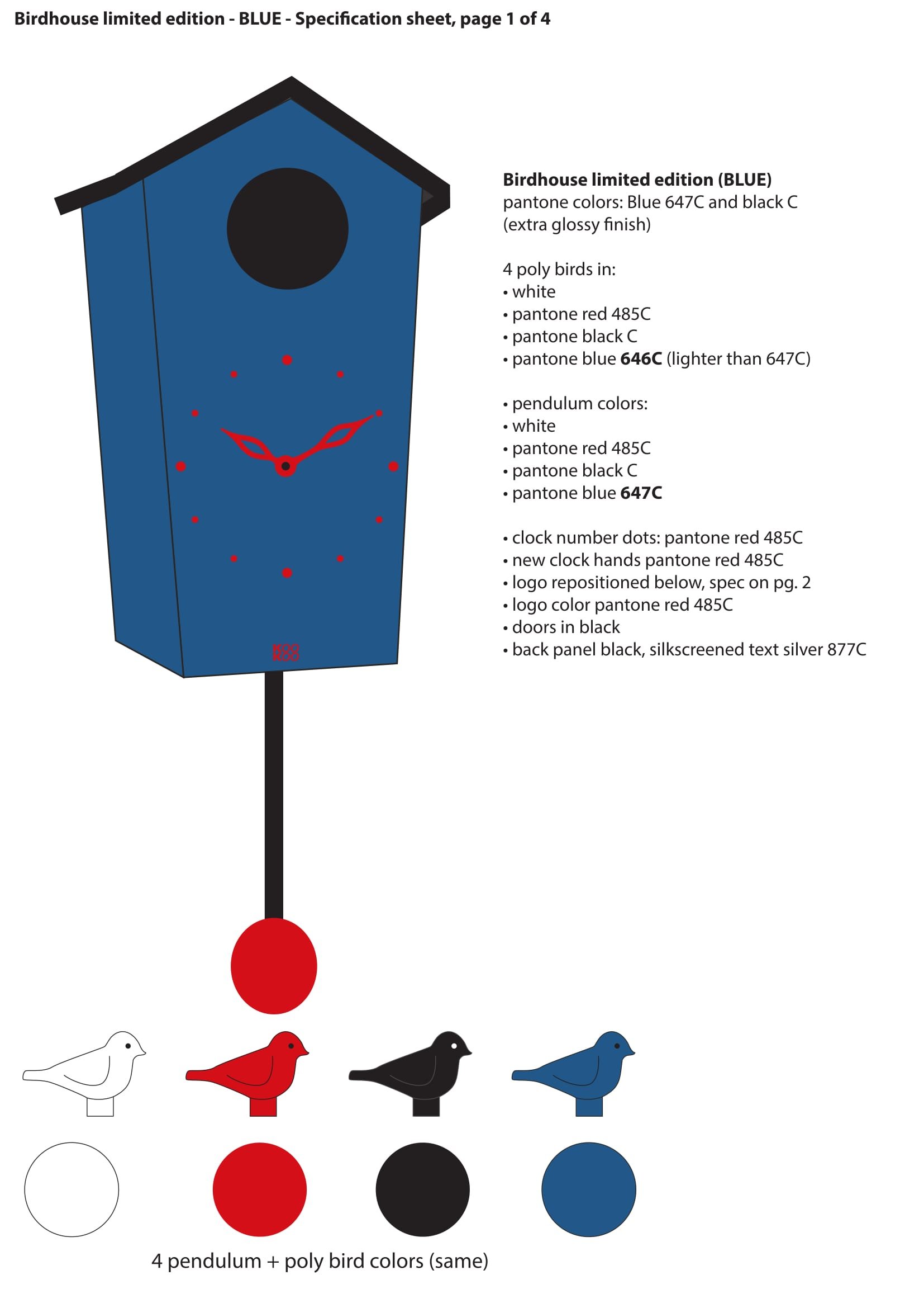 KOOKOO BirdHouse Blue, modern design cuckoo clock with 12 natural bird voices or cuckoo call