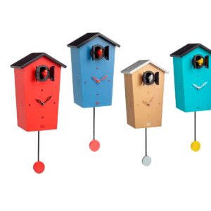 KOOKOO BirdHouse Blue, modern design cuckoo clock with 12 natural bird voices or cuckoo call