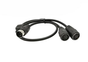 sinloon din 5-pin splitter y adapter midi cable, midi 5 pin male to dual 2 x din-5 female extension audio cable (d5p m-2f,0.5meter)