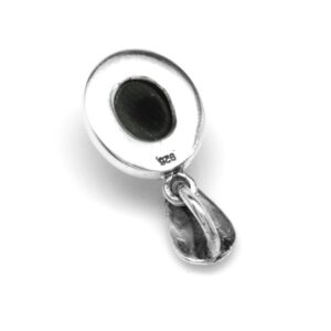 Silvershake Created Black Onyx 925 Sterling Silver Swirl and Spiral Solitaire Pendant with 18 Inch Chain Necklace