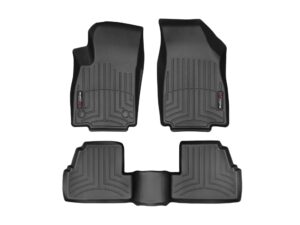 weathertech custom fit floorliners for trax, encore - 1st & 2nd row (44532-1-2), black