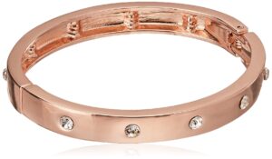 guess narrow hinge with crystal rose gold bangle bracelet