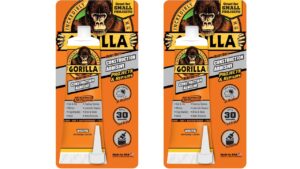 gorilla heavy duty construction adhesive, 2.5 ounce squeeze tube, white, (pack of 2)