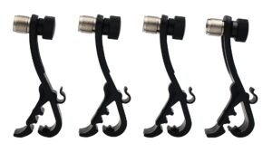 boseen shockproof drum rim microphone clip for microphone clamps holder with groove gear(pack of 4)