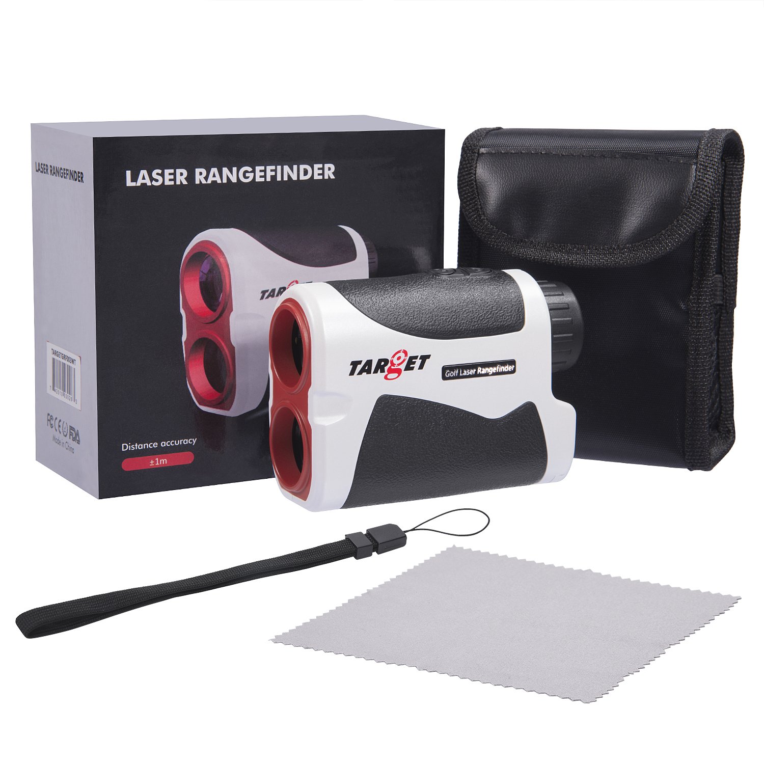 Target Golf Laser Rangefinder - Scope 5-1600 Yards, Multifunction 6X Slope Angle, Distance, Height Measurer Adjustable Focus Range Finder with Carrying Case