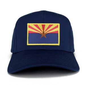 arizona home state flag embroidered iron on patch adjustable baseball cap - navy