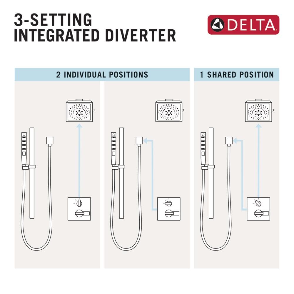 Delta Faucet Ara 17 Series 3-Setting Integrated Diverter Valve Trim Kit, Brushed Nickel Diverter Valve Trim Kit, Shower Trim Kit, Stainless T27867-SS (Valve Not Included)