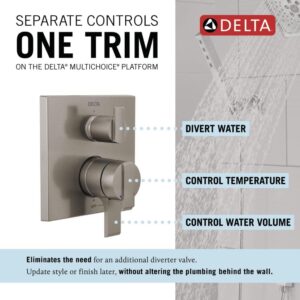 Delta Faucet Ara 17 Series 3-Setting Integrated Diverter Valve Trim Kit, Brushed Nickel Diverter Valve Trim Kit, Shower Trim Kit, Stainless T27867-SS (Valve Not Included)