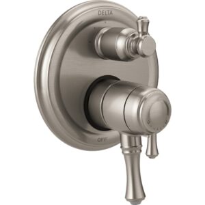 delta faucet t27897-ss, stainless cassidy traditional monitor 17 series valve trim with 3-setting integrated diverter