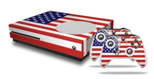 wraptorskinz decal vinyl skin wrap compatible with xbox one s console and controllers - usa american flag 01