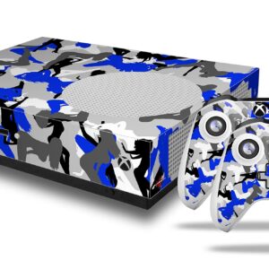 WraptorSkinz Decal Vinyl Skin Wrap Compatible with Xbox One S Console and Controllers - Sexy Girl Silhouette Camo Blue