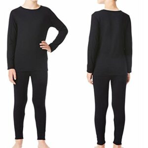 32 Degrees Weatherproof Big Boys Base Layer Thermal Shirt Long Underwear Set, Black Small